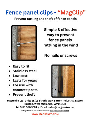 Anti-Rattle Fence Panel Security Clips/Wedge/Grips/Stops Rattling ...