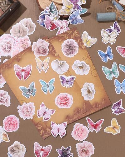 200pcs Small Butterfly Stickers Pretty Flower Stickers Butterfly Flower ...