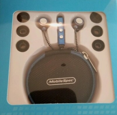 Mobile spec stereo earbuds cloth cord/ in-line mic/ storage pouch **NEW ...