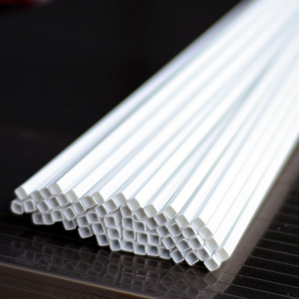 60 pcs 6mm x 6mm Square Styrene ABS pole, Rod, Pipes, Square Sections ...