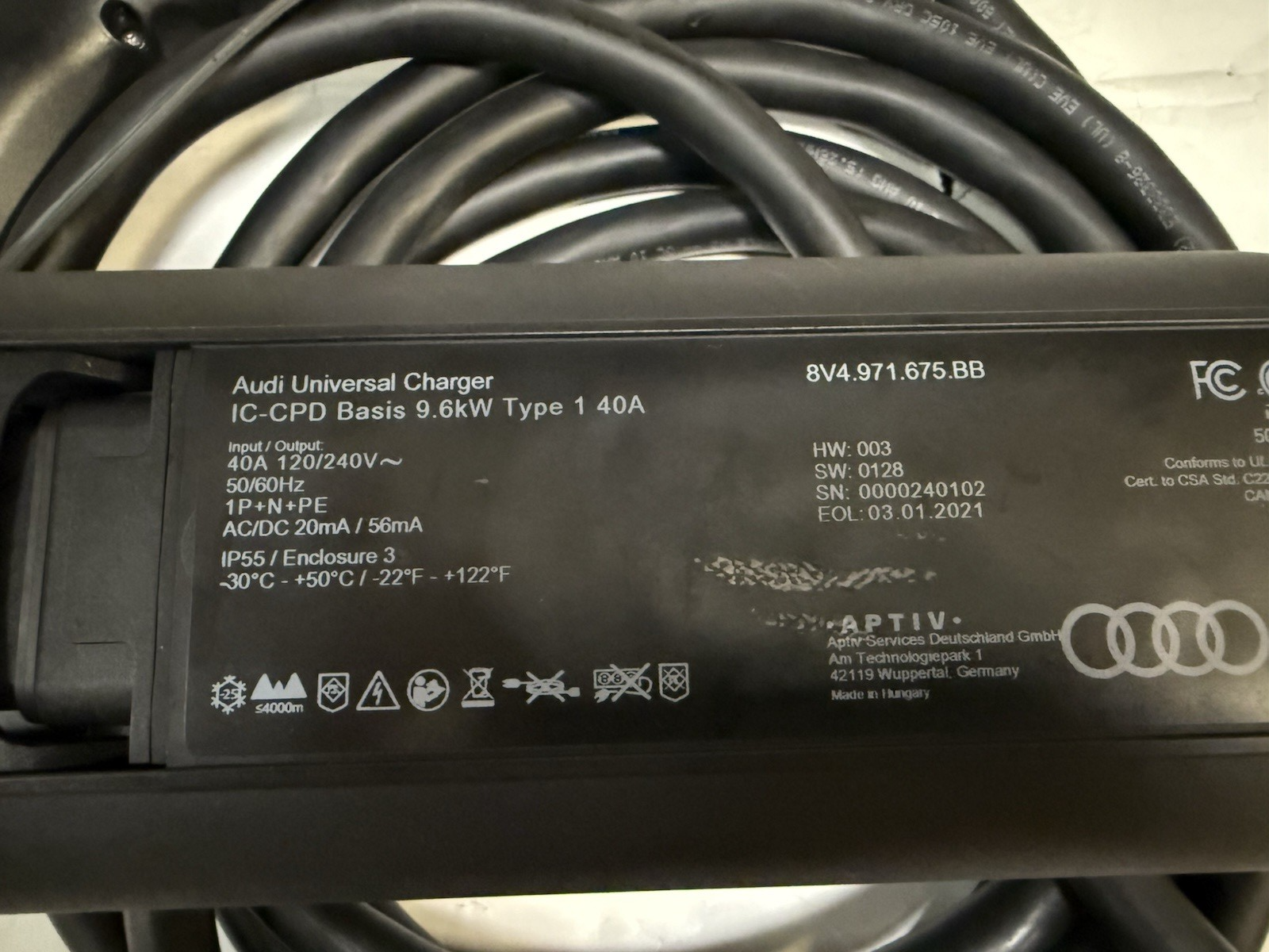 AUDI E-TRON EV CHARGER KIT 9.6KW 40A OEM CABLE CHARGING - NO ADAPTERS ...