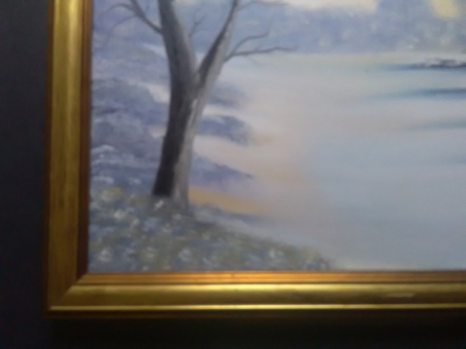 Contemporary Acrylic Landscape Painting. Winter Scene, Snow, Trees ...