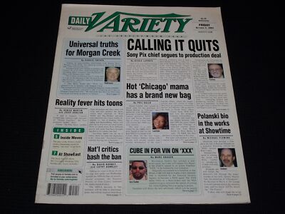 2003 OCTOBER 3 DAILY VARIETY MAGAZINE - HOLLYWOOD MOVIES & TV COVER - O ...
