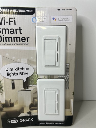 Feit Electric Wi-Fi Smart Dimmer 3-Way Single Switch Alexa with Google ...