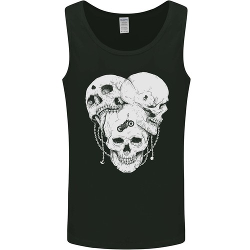 3 Skulls Gothic Heavy Metal Biker Demon Mens Vest Tank Top | eBay