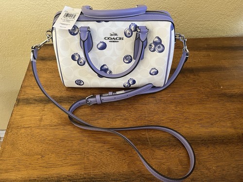 Coach Blueberry Print Rowan Satchel Canvas Handbag/Wallet option NWT | eBay