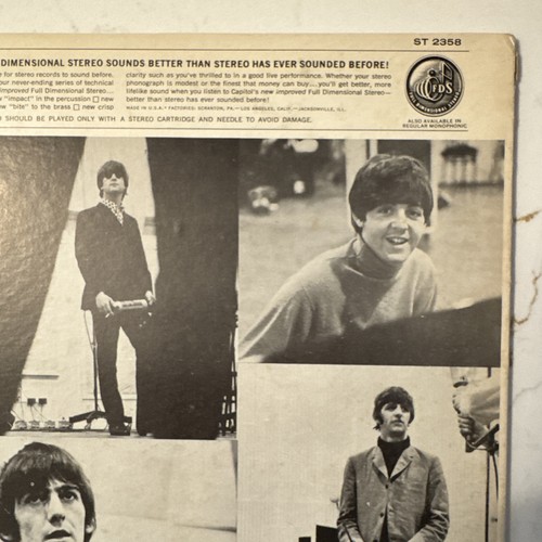 ORIG. BEATLES VI LP CAPITOL STEREO RAINBOW LABEL SCRANTON EARLY PLATES ...