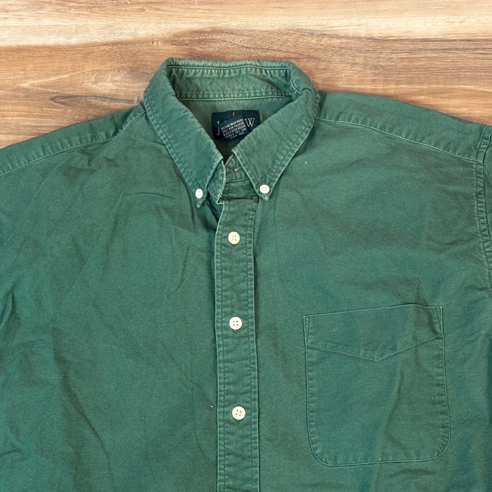 Vintage J.Crew Oxford Shirt Mens Large Long Sleeve OCBD 90s Cotton ...