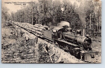 Postcard Arkansas Crossett Logging Train Crossett Lumber Co Cancel ...