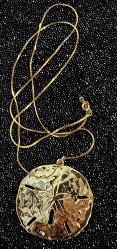 10k Gold Plated Sand Dollar Pendant & Z Box Chain : Stunningly Delicate ...
