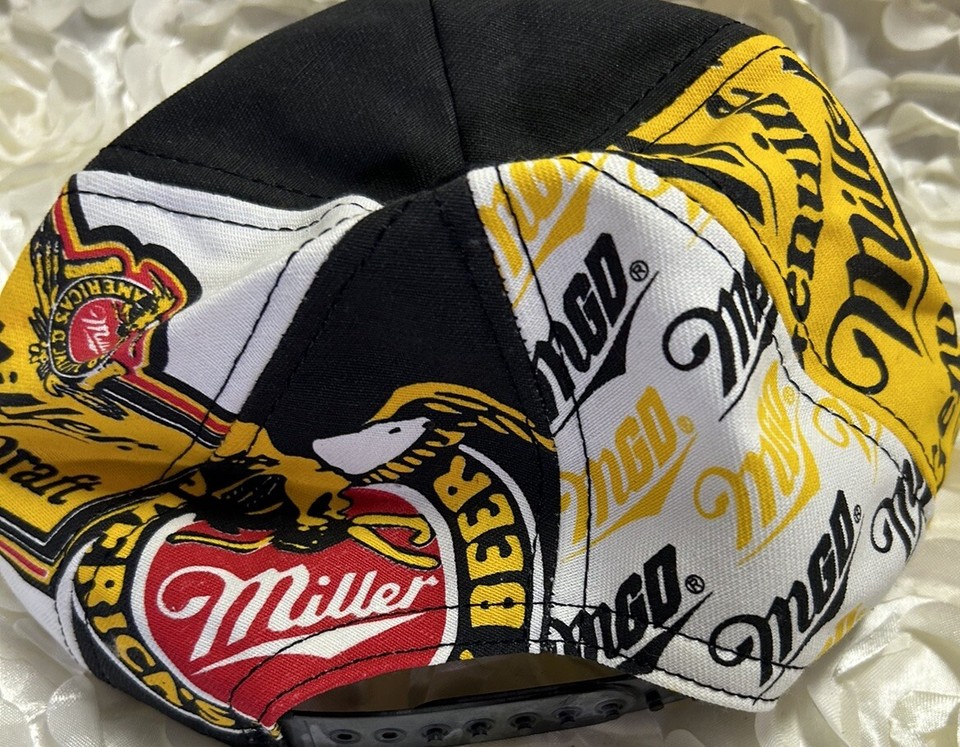 Miller Genuine Draft MGD Beer Yellow Black Snapback Hat Cap AOP All ...