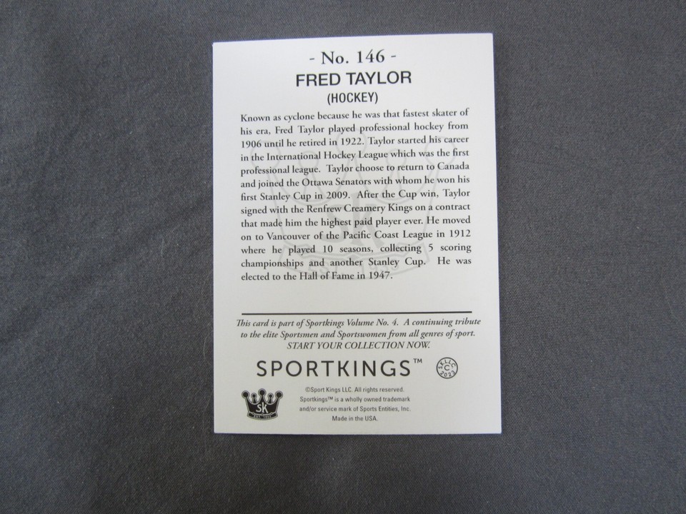 2023 Sports Kings Volume 4 Blue Border # 146 Fred Cyclone Taylor Card ...