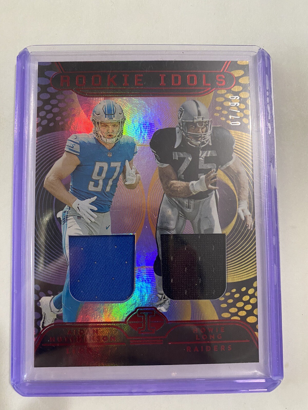 Aiden Hutchinson RC Patch Howie Long Idols Dual Memorabilia #RM-HL | eBay