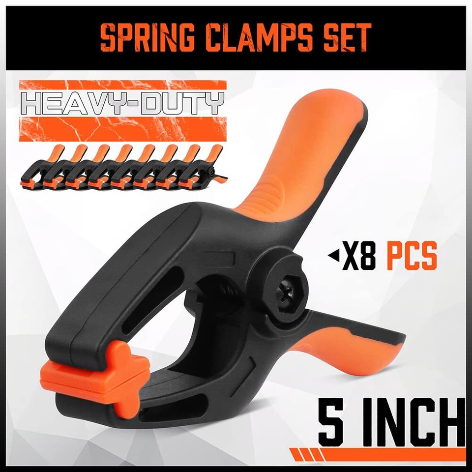 8pack Spring Clamps Heavy Duty 5inch Large Plastic Clamps For Crafts ...