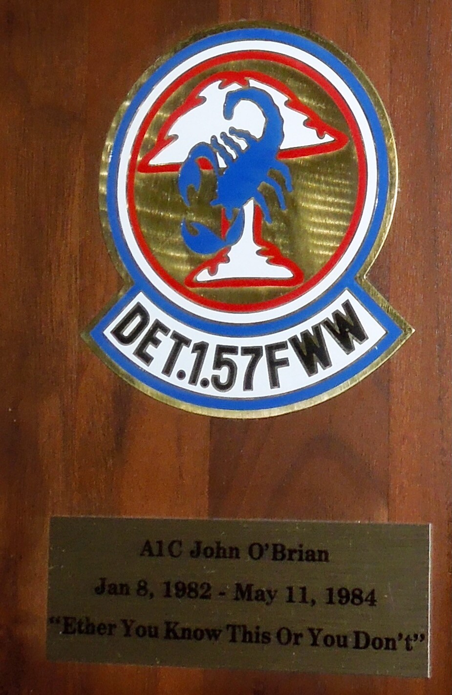 1982 USAF 57th Fighter Weapons Wing (Detachment 1) Enameled ...