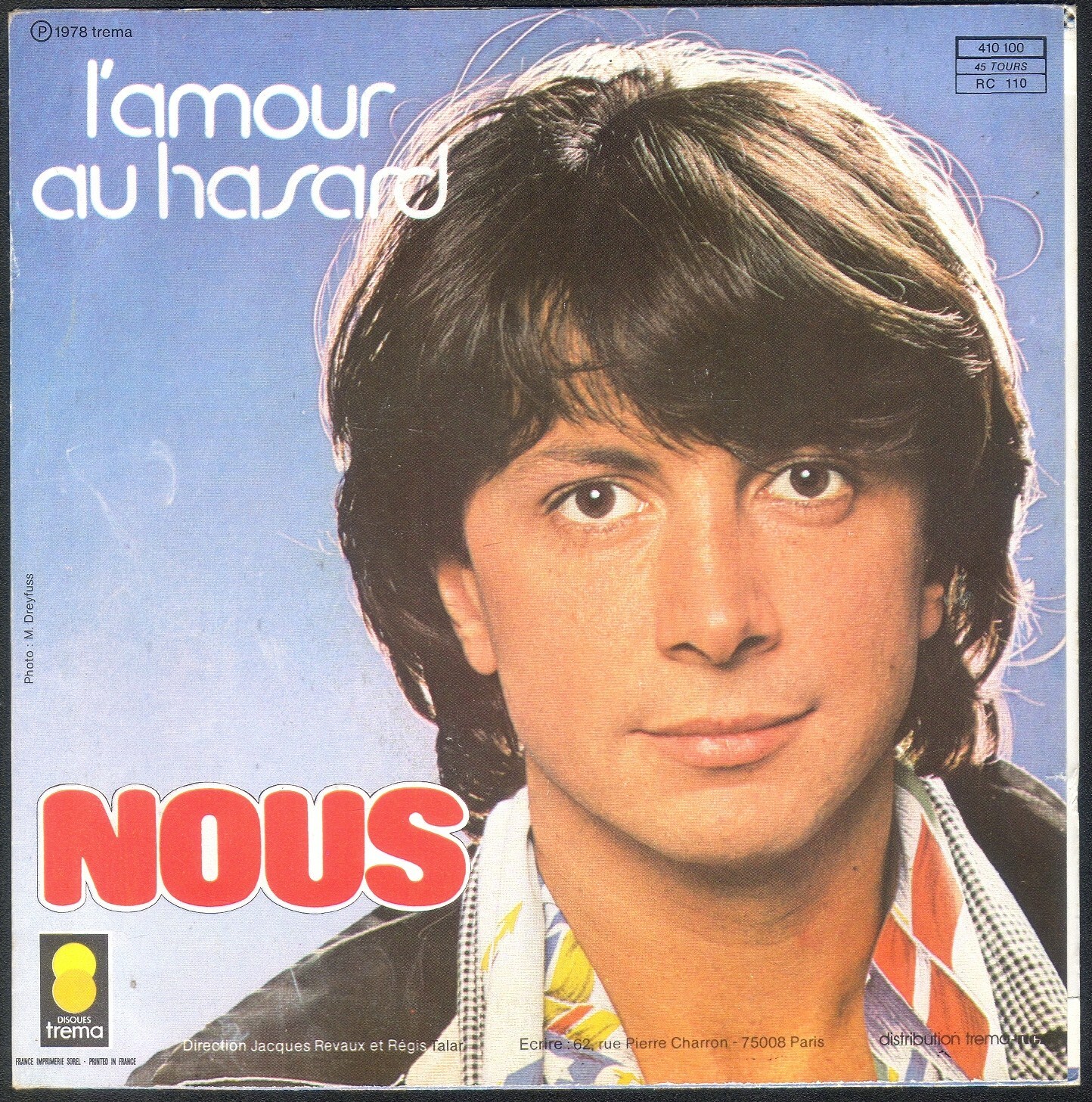 HERVE VILARD NOUS / L’AMOUR AU HASARD 45T SP TREMA 410.100 | eBay