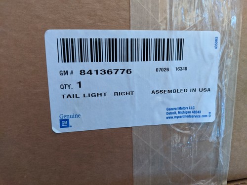 Camaro Tail Light Right Hand 84136776 | eBay