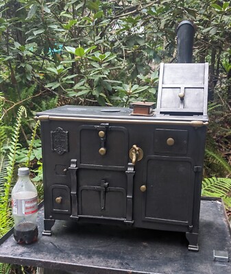 Antique French Metal Cooking Stove Salesman Sample Miniature Allez Fres ...
