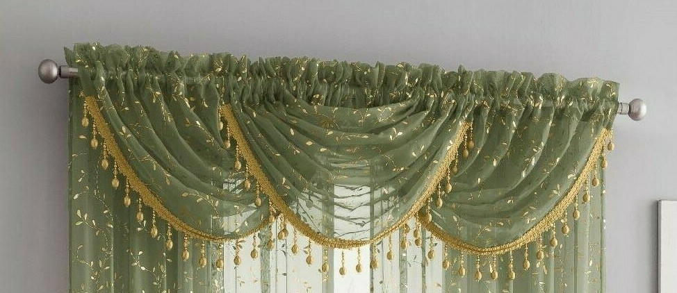 ONE ADELINE BEADED AUSTRIAN VALANCE, FOIL METALLIC | eBay