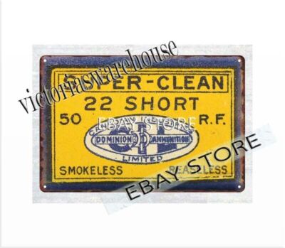 1930's CIL Super Clean Greaseless 22 Short Ammo metal tin sign bullets ...