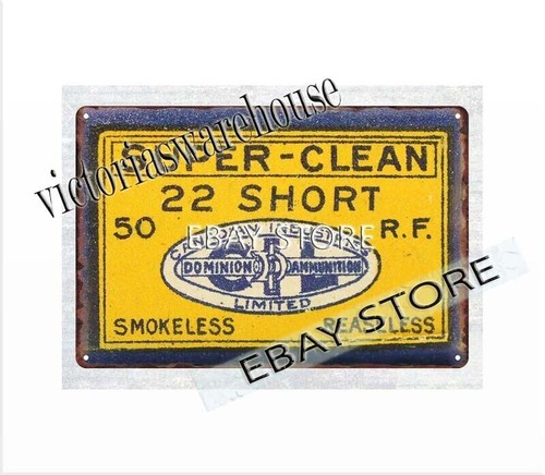 1930's CIL Super Clean Greaseless 22 Short Ammo metal tin sign bullets ...