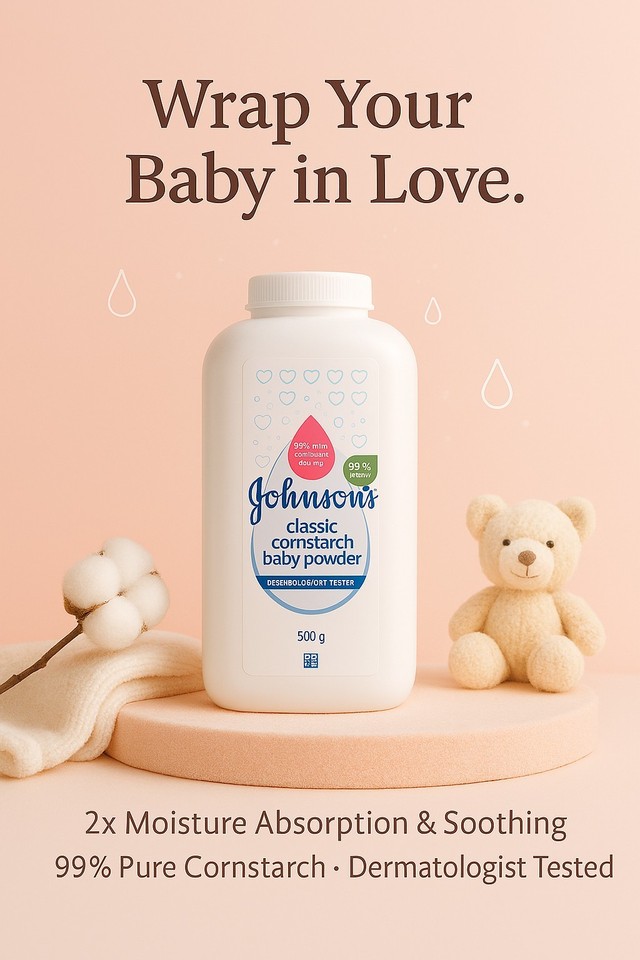 6 Pack Johnson's Baby Powder Cornstarch 500g | Talc-Free | FREE FAST ...
