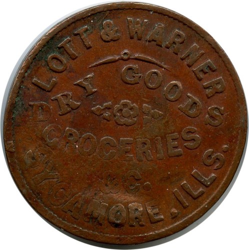 1861 Sycamore, Illinois IL Lott & Warner Dry Goods Groceries Civil War ...