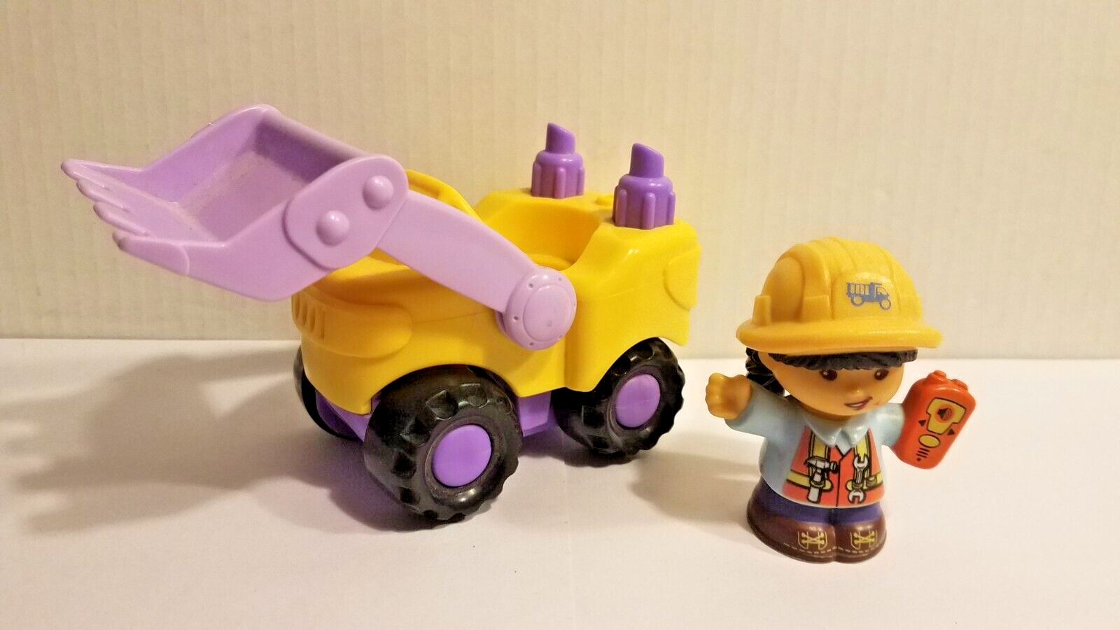Little People Construction Front End Loader Vehicle & Girl Worker ...
