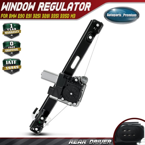 Window Regulator w/ 5 Pin Motor for BMW E90 E91 325i 328i 335i 335d M3 ...