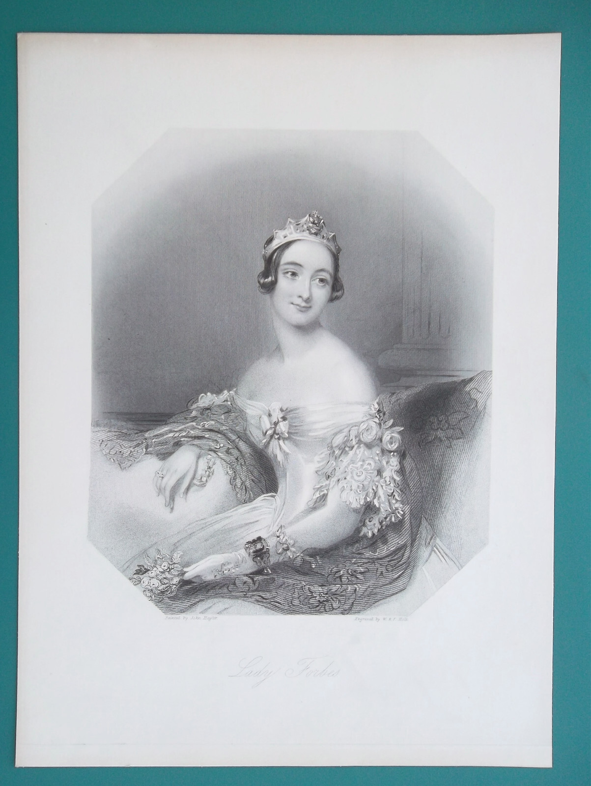 LADY FORBES Queen Victoria 's Bedchamber-Woman - SUPERB 1840 Antique ...