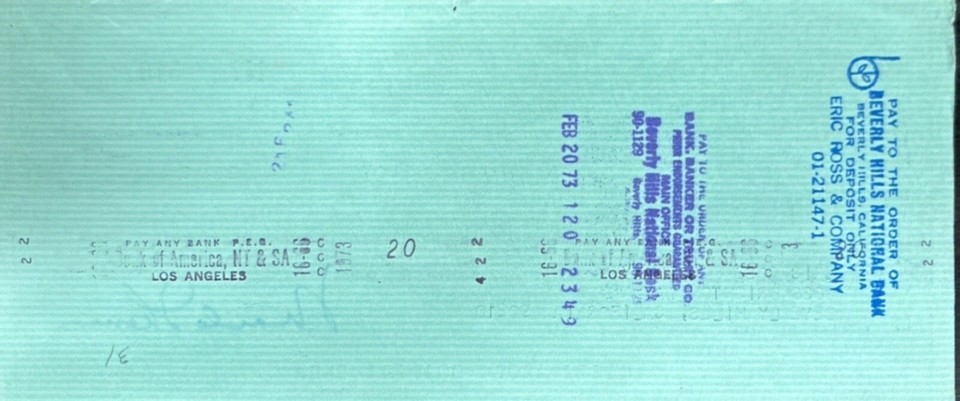 Marlo Thomas Signed Check 1973 RARE Actress Author Producer That Girl ...