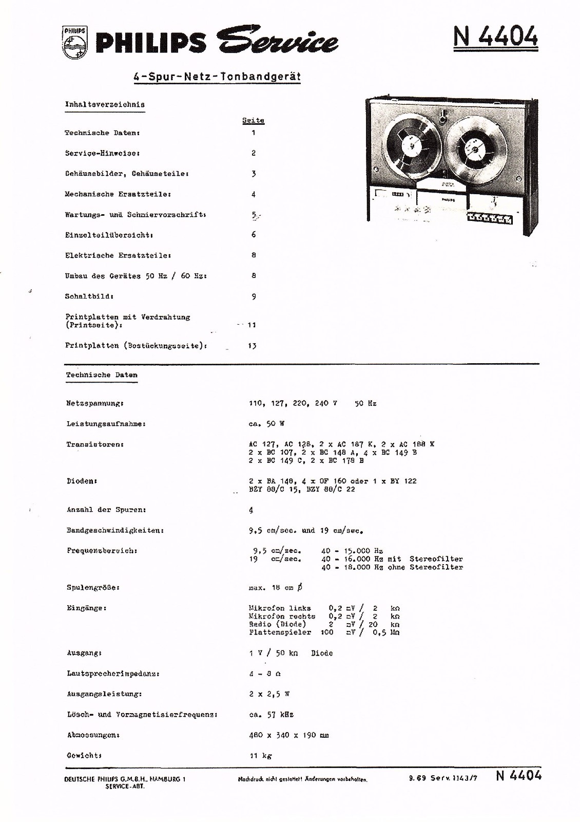 Philips Service Manual für N 4404 Copy | eBay.de