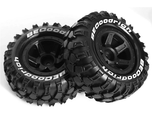 90mm x 38mm Rubber Tire & Rim Set For 1/16 RC TRAXXAS MINI E-REVO ...