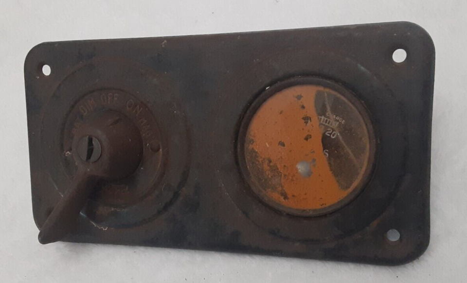 1 ) VINTAGE 1919-25 FORD SCRIPT MODEL T LIGHT IGNITION SWITCH W AMP ...