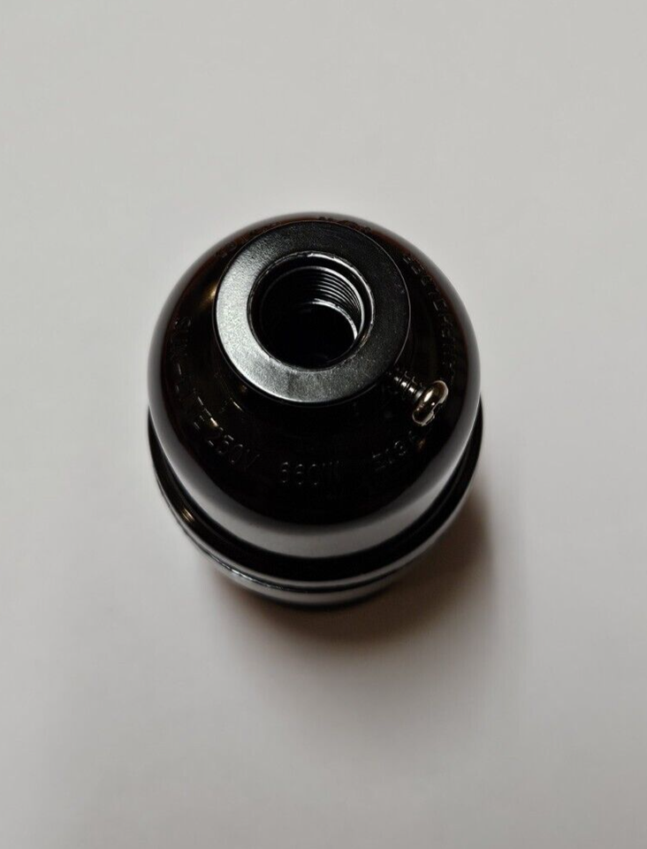 BLACK BAKELITE FULL KEYLESS LAMP SOCKET WITH UNO THREADS E26 NEW 30540J ...