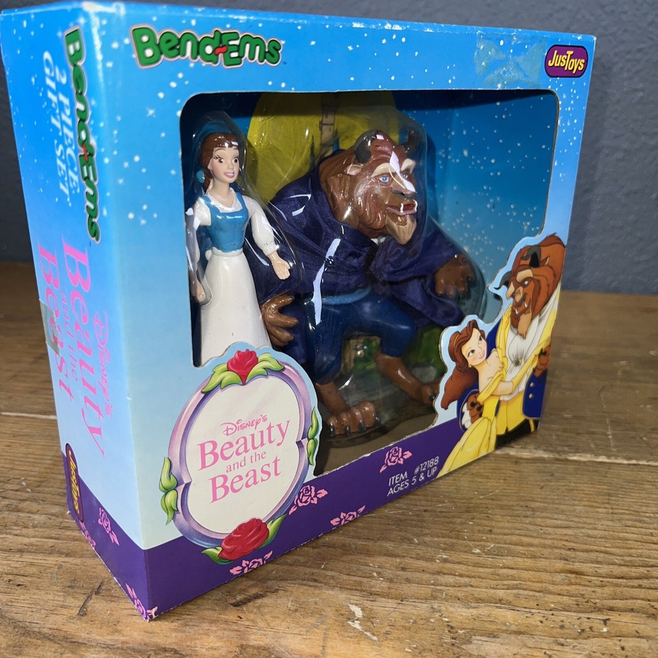 Vintage Justoys Disney's Beauty & The Beast Bend-ems 2 Piece Gift Set ...