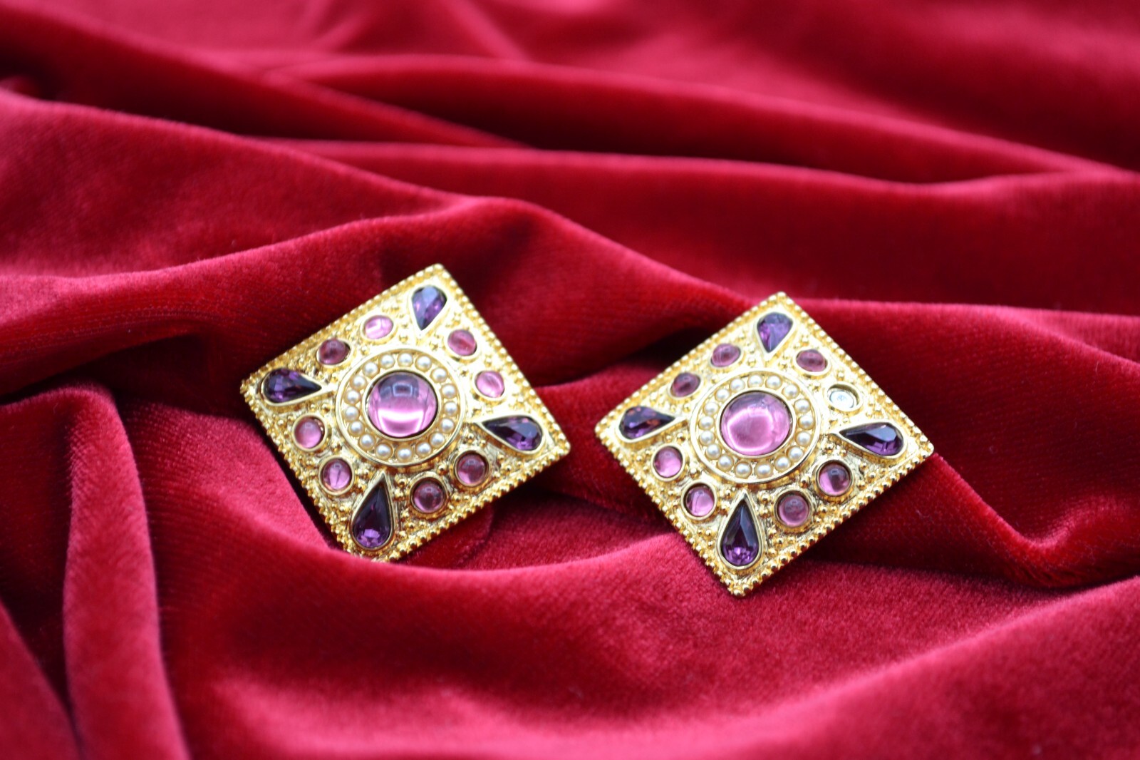 Vintage MICHAELA VON HABSBURG MVH FAUX AMETHYST pearl… - Gem