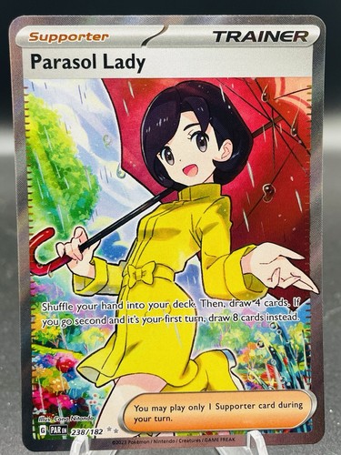 Pokemon Parasol Lady 238/182 Paradox Rift Ultra Rare Full Art Holo LP ...