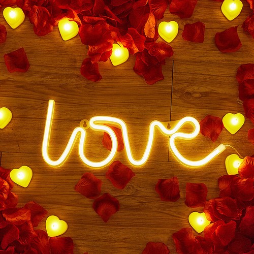 LED Love Neon Sign PS Board&Acrylic Love Sign Lamp Hanging Holes New AU ...