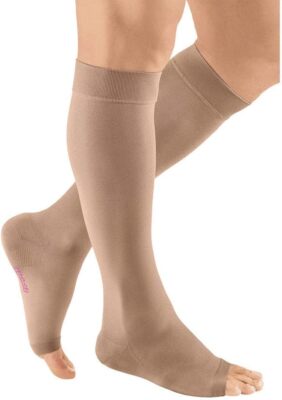 MEDIVEN Assure Petite Extra Wide Calf Open Toe Stockings Pick Size 30 ...