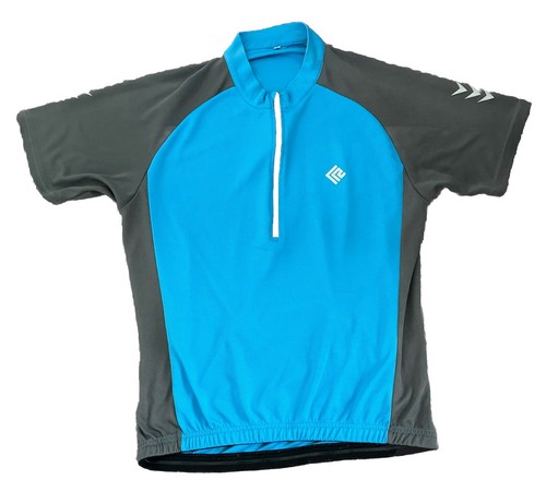 Koraman Short Sleeve Quarter Zip Up Cycling Jersey Bicycle Blue Grey Medium | eBay