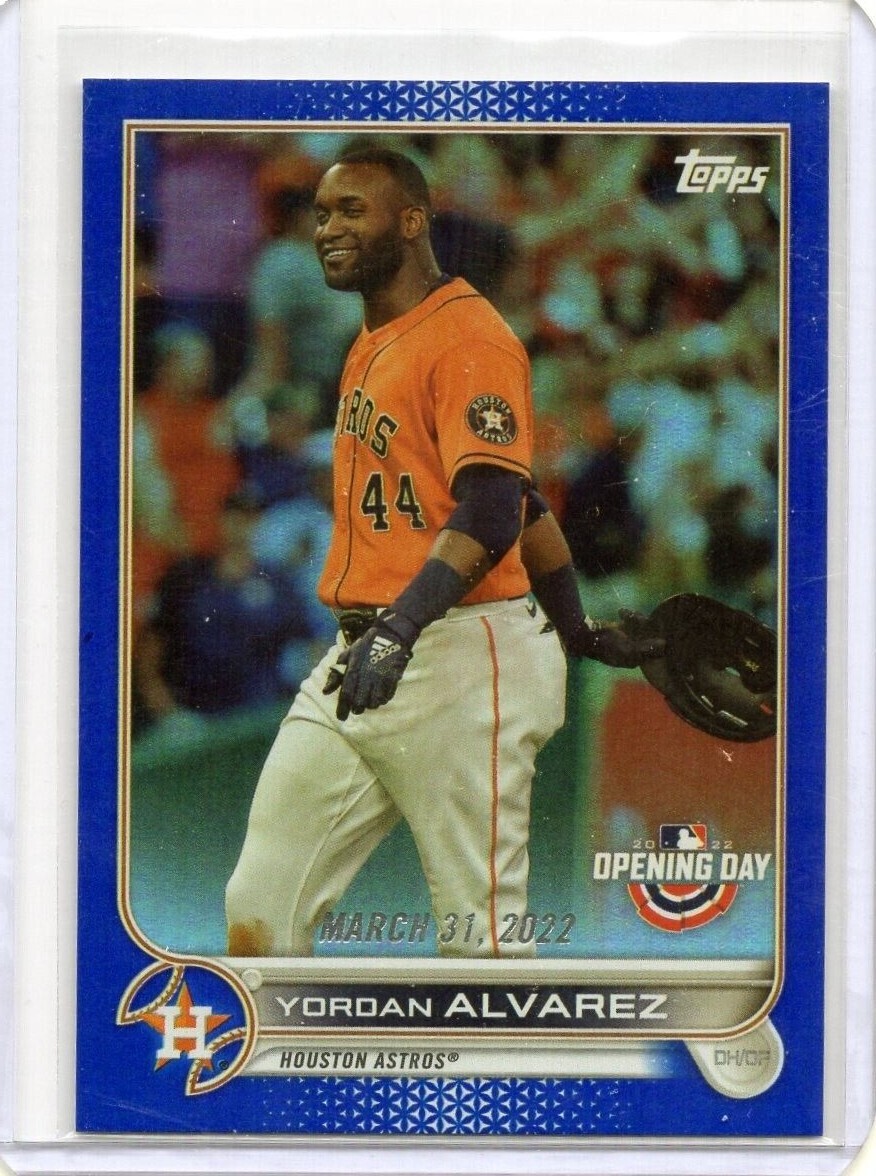 2022 Topps Opening Day 106 Yordan Alvarez Blue Foil Houston Astros NM+ ...