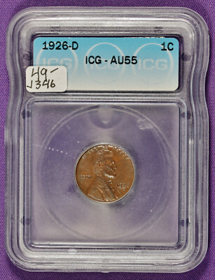 1926-d Lincoln Head Cent. In ICG Holder. AU55. J346 | eBay