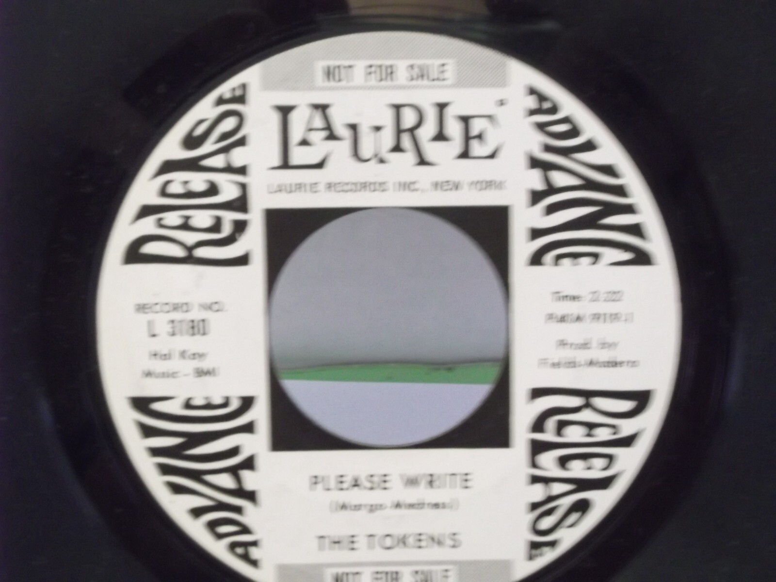 The Tokens,Laurie 3180,"I'll Always Love You",US,7"45,PROMO,Stamped #s ...