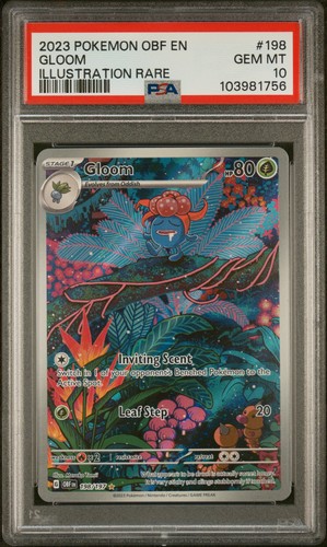 2023 POKEMON OBF EN-OBSIDIAN FLAMES ILLUSTRATION RARE #198 GLOOM PSA 10 ...