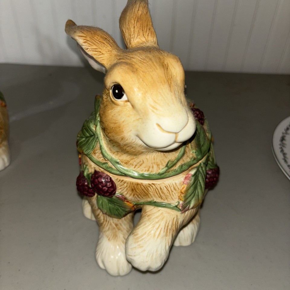 FITZ & FLOYD: "Blackberry Rabbit " Rabbit Canister/Figurine - Pristine ...
