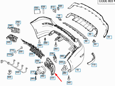NEW MERCEDES-BENZ GLK-CLASS X204 REAR LEFT BUMPER BRACKET A2048855365 ...