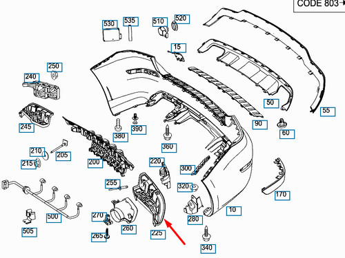 NEW MERCEDES-BENZ GLK-CLASS X204 REAR LEFT BUMPER BRACKET A2048855365 ...