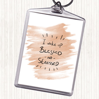 Watercolour Blessed Not Stressed Quote Bag Tag Keychain Keyring | eBay