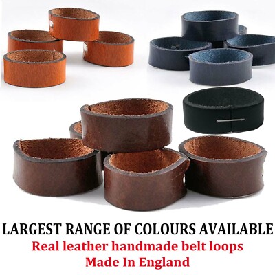 Leather Belt Loops Colourful Keeper Holder Handmade England Fits Any ...
